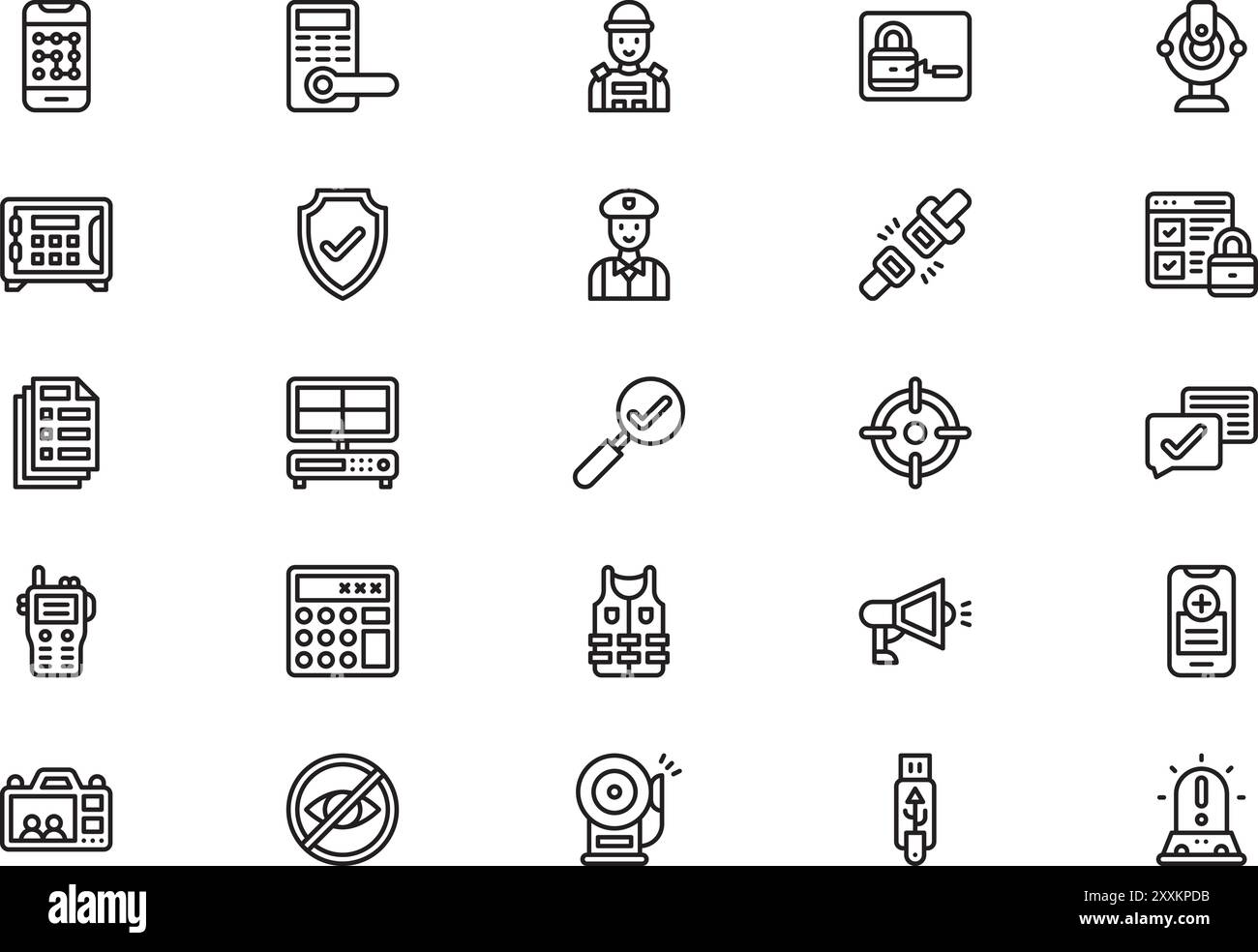 Surveillance icons collection is a vector illustration with editable ...
