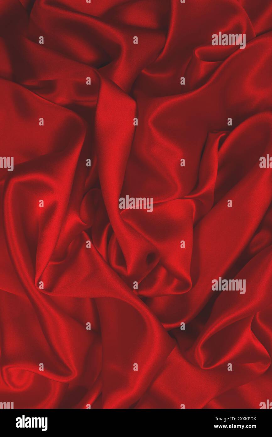 Rich and luxury red silk fabric texture background. Top view Stock ...