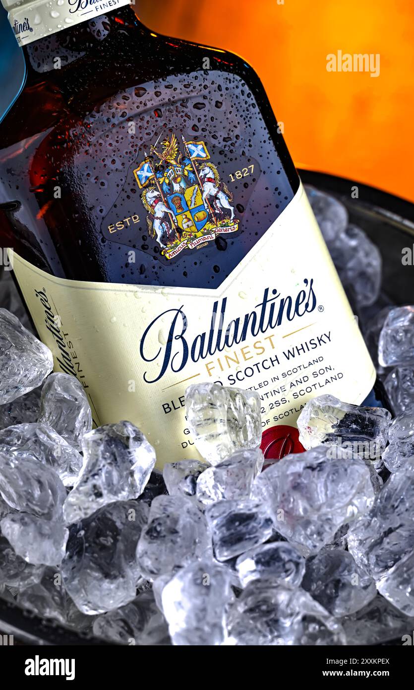 POZNAN, POL - FEB 28, 2024: Bottle of Ballantine's, the world's second ...