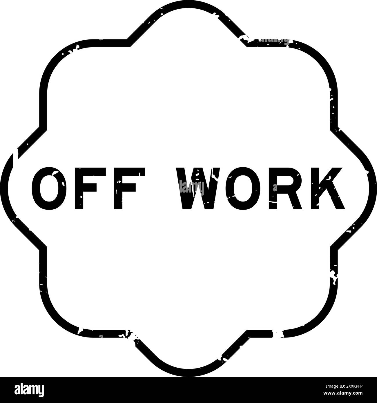Grunge black off work word rubber seal stamp on white background Stock ...