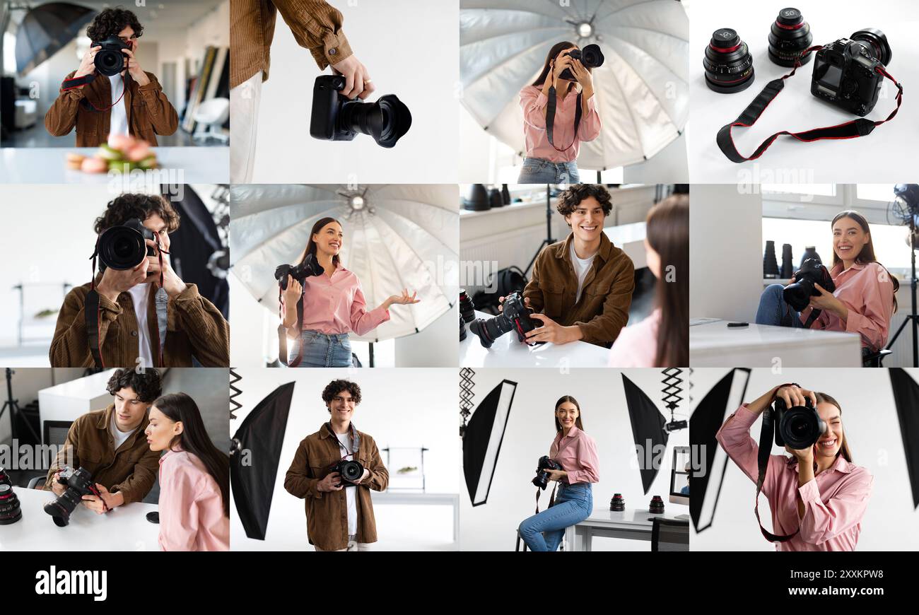 Group of People Working in a Photography Studio Stock Photo - Alamy