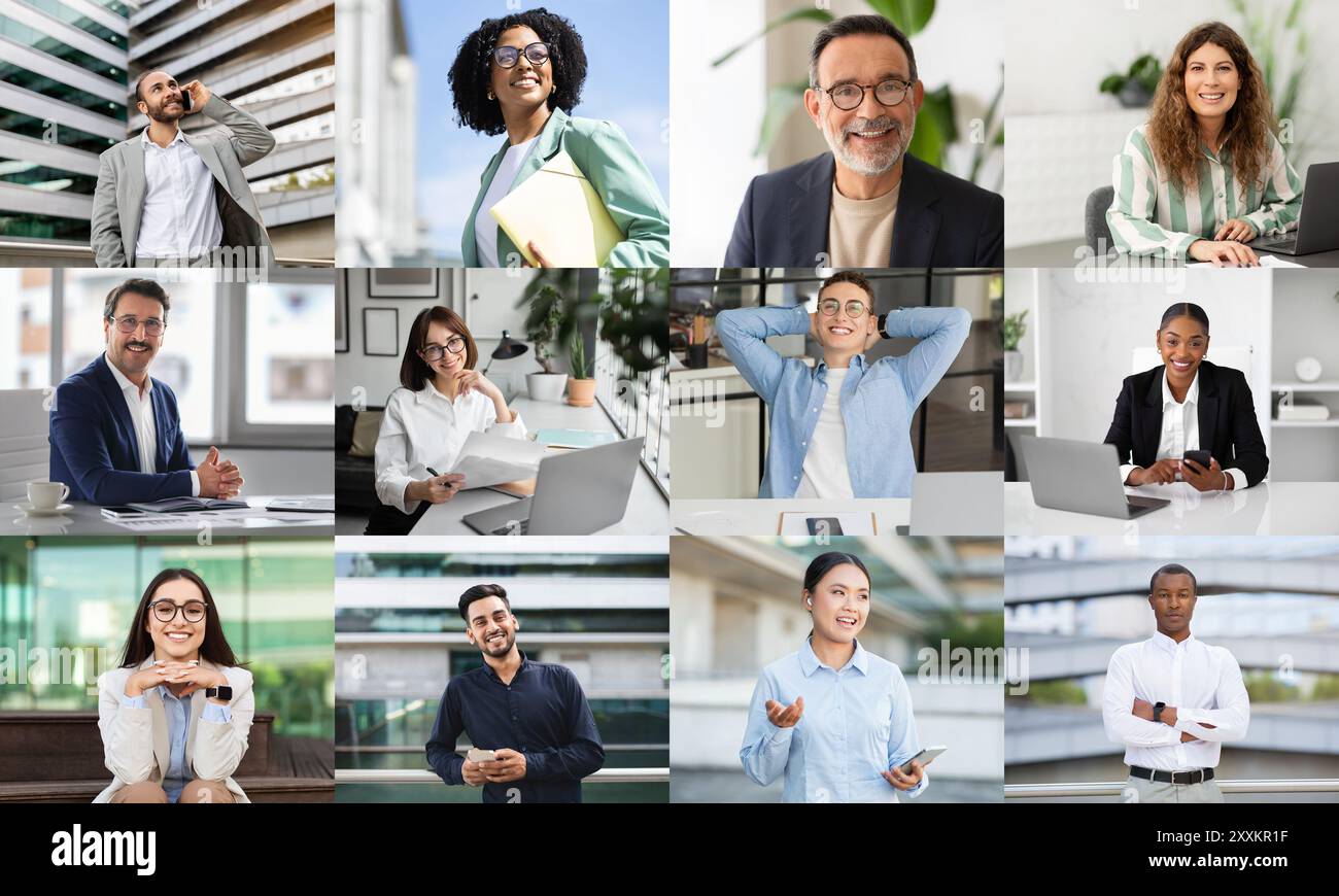 Diverse Group of Professionals Engaging in Various Activities Stock ...