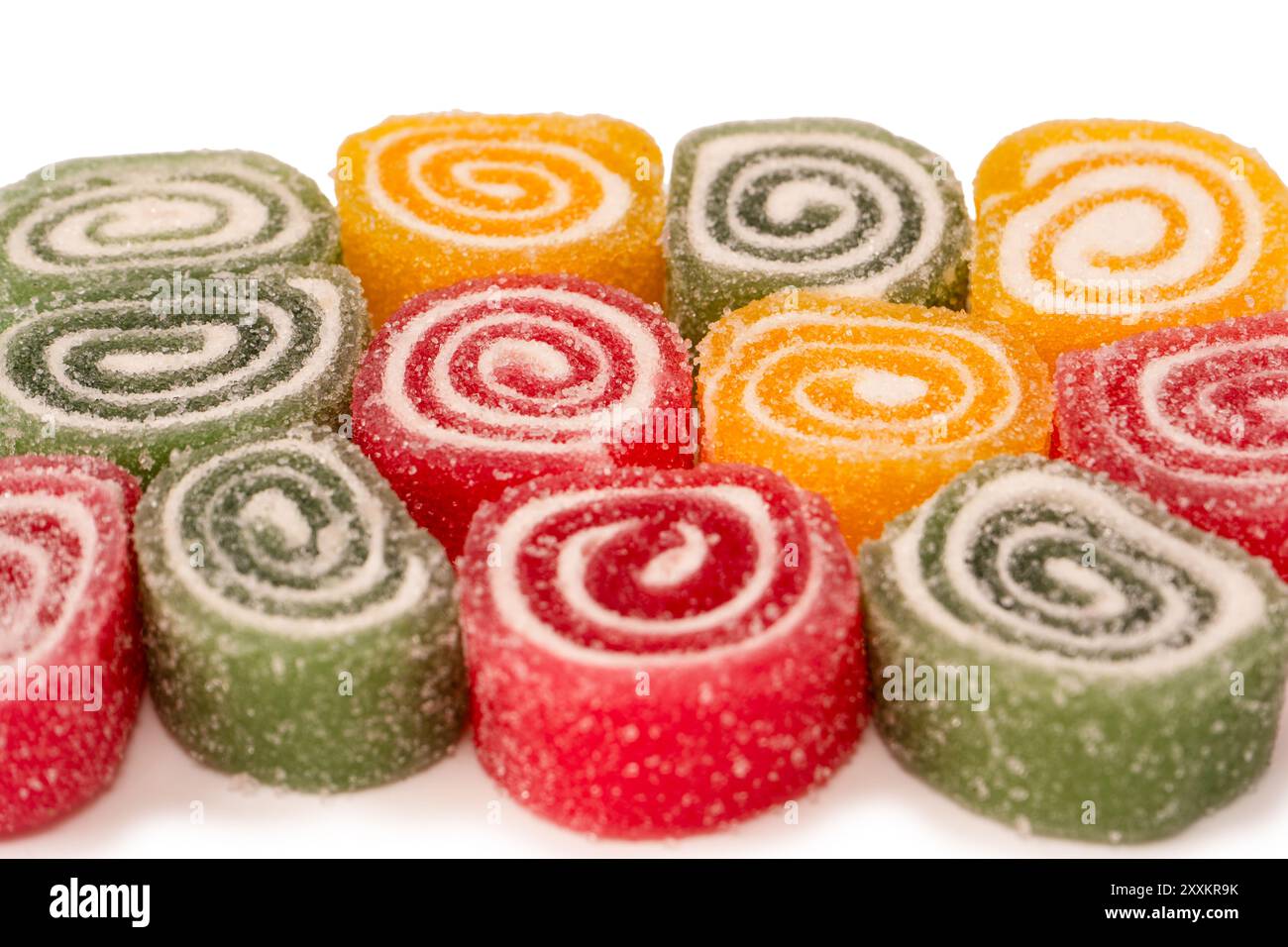 Jelly sweet candy roll isolated on a white background. Marmalade candy ...