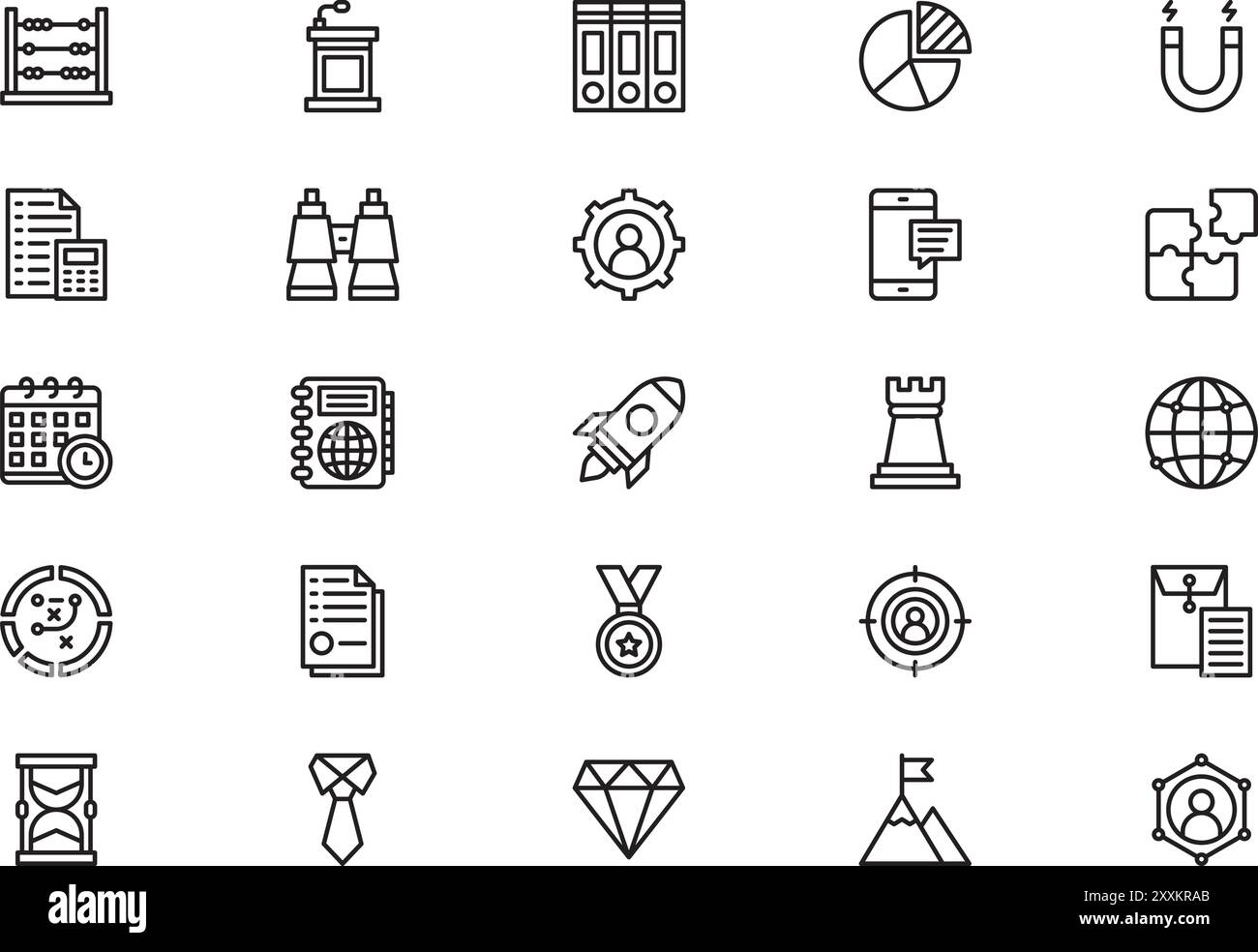 Strategy icons collection is a vector illustration with editable stroke ...