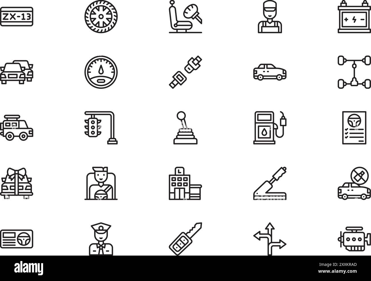 Car and driving icons collection is a vector illustration with editable ...