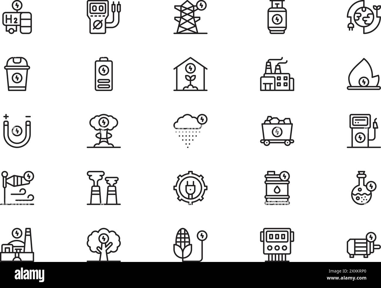 Energy Icons Collection Is A Vector Illustration With Editable Stroke Stock Vector Image And Art