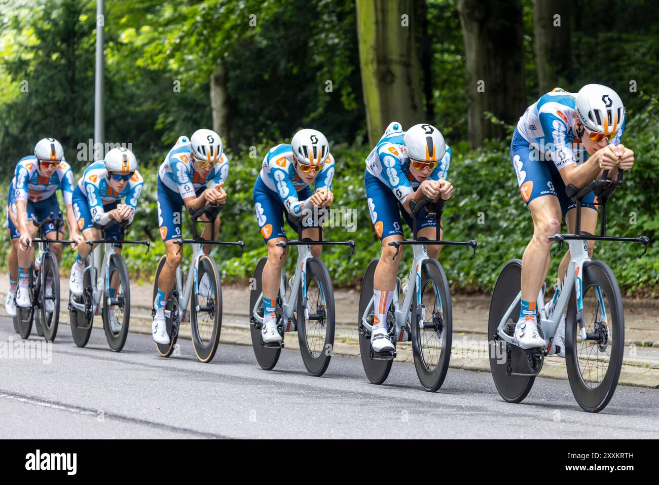 Holstebro, Denmark. 14th, August 2024. The riders from team Team dsm ...