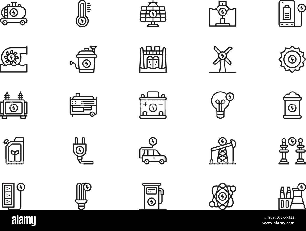Energy Icons Collection Is A Vector Illustration With Editable Stroke Stock Vector Image And Art