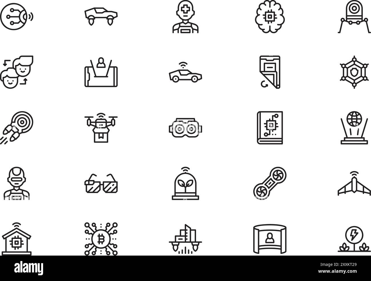 Technology of the future icons collection is a vector illustration with ...