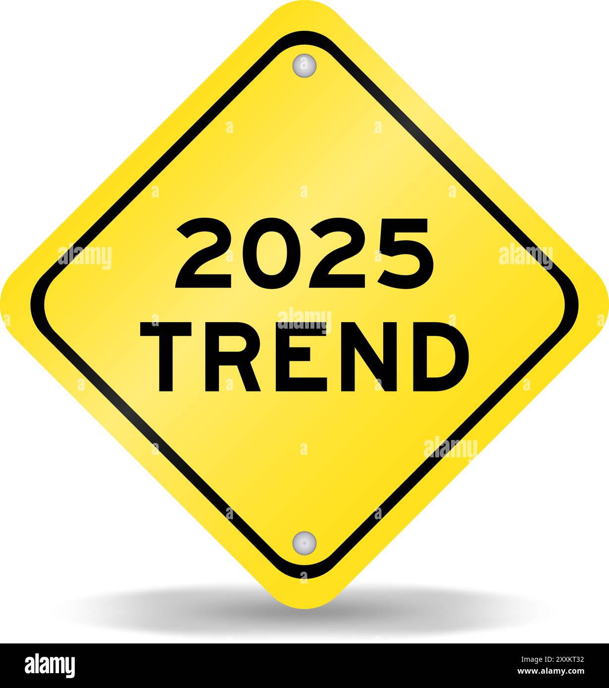 Yellow color transportation sign with word 2025 trend on white ...