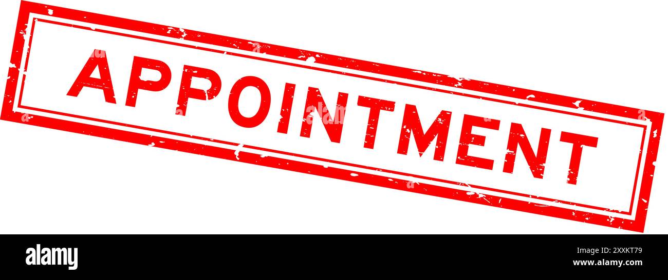 Grunge red appointment word square rubber seal stamp on white bacckground Stock Vector Image ...