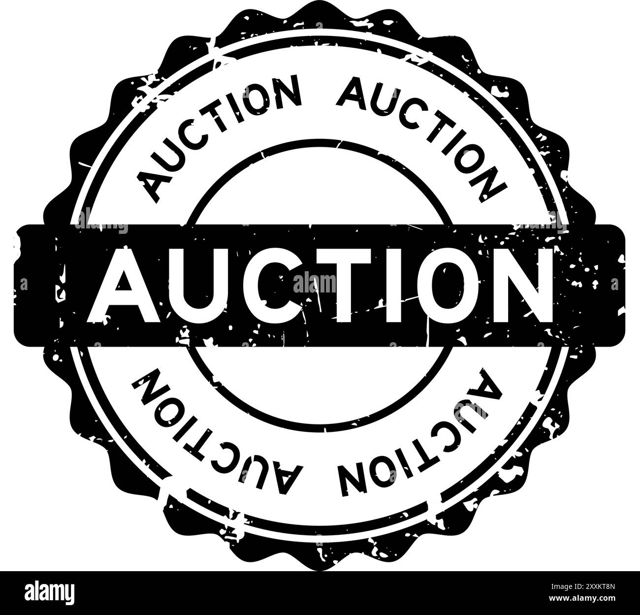 Grunge black auction word round seal stamp on white background Stock ...