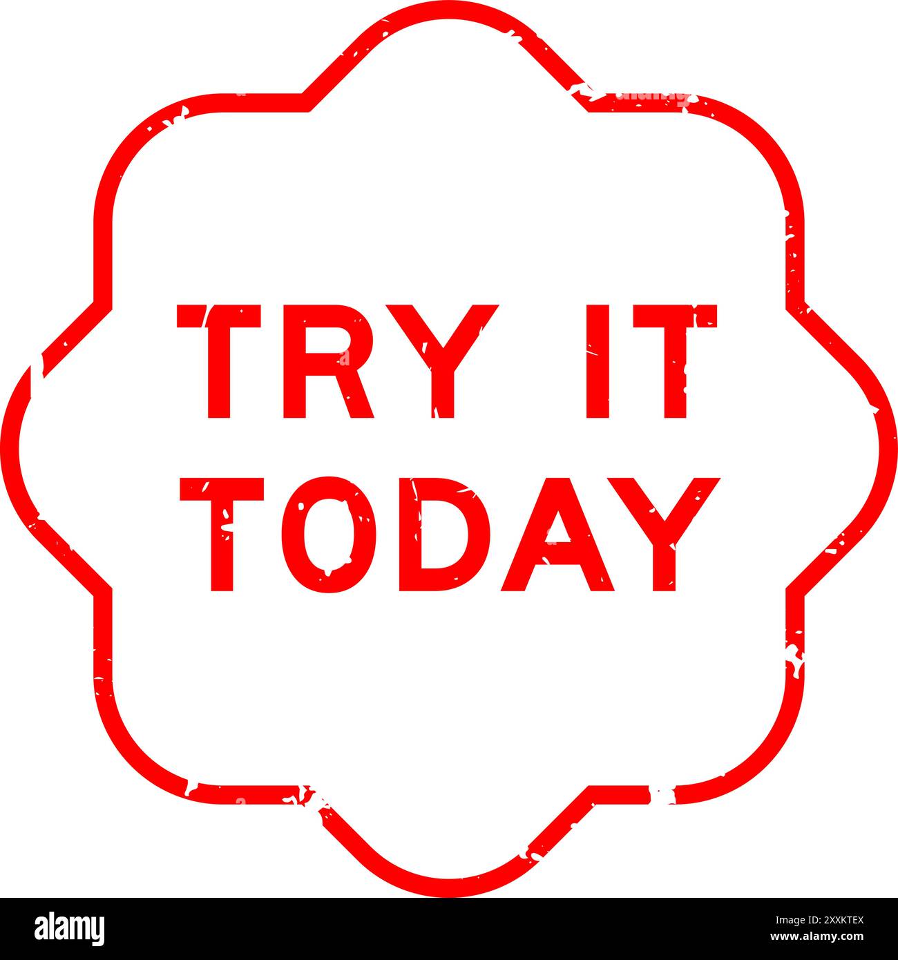 Grunge red try it today word rubber seal stamp on white background ...