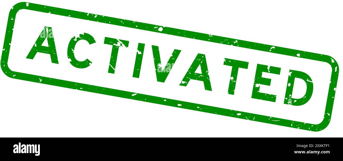 Grunge green activated word square rubber seal stamp on white background Stock Vector Image ...