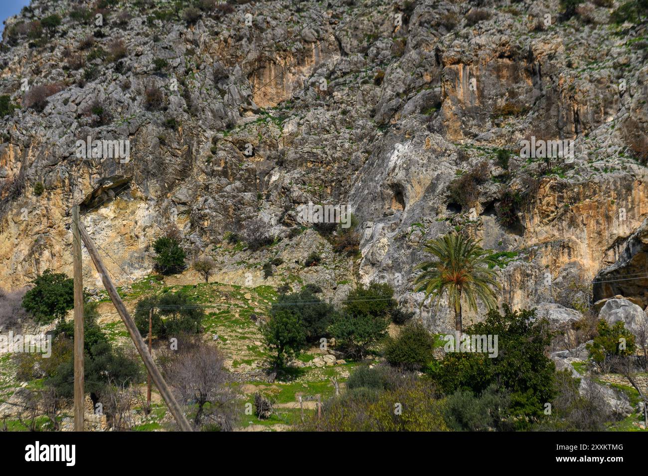 boulders and rocks gorge on the island of Cyprus on a spring day Stock ...