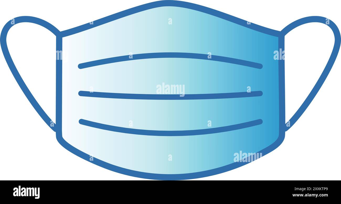 Medical facemask illustration. A simple illustration of a blue medical ...