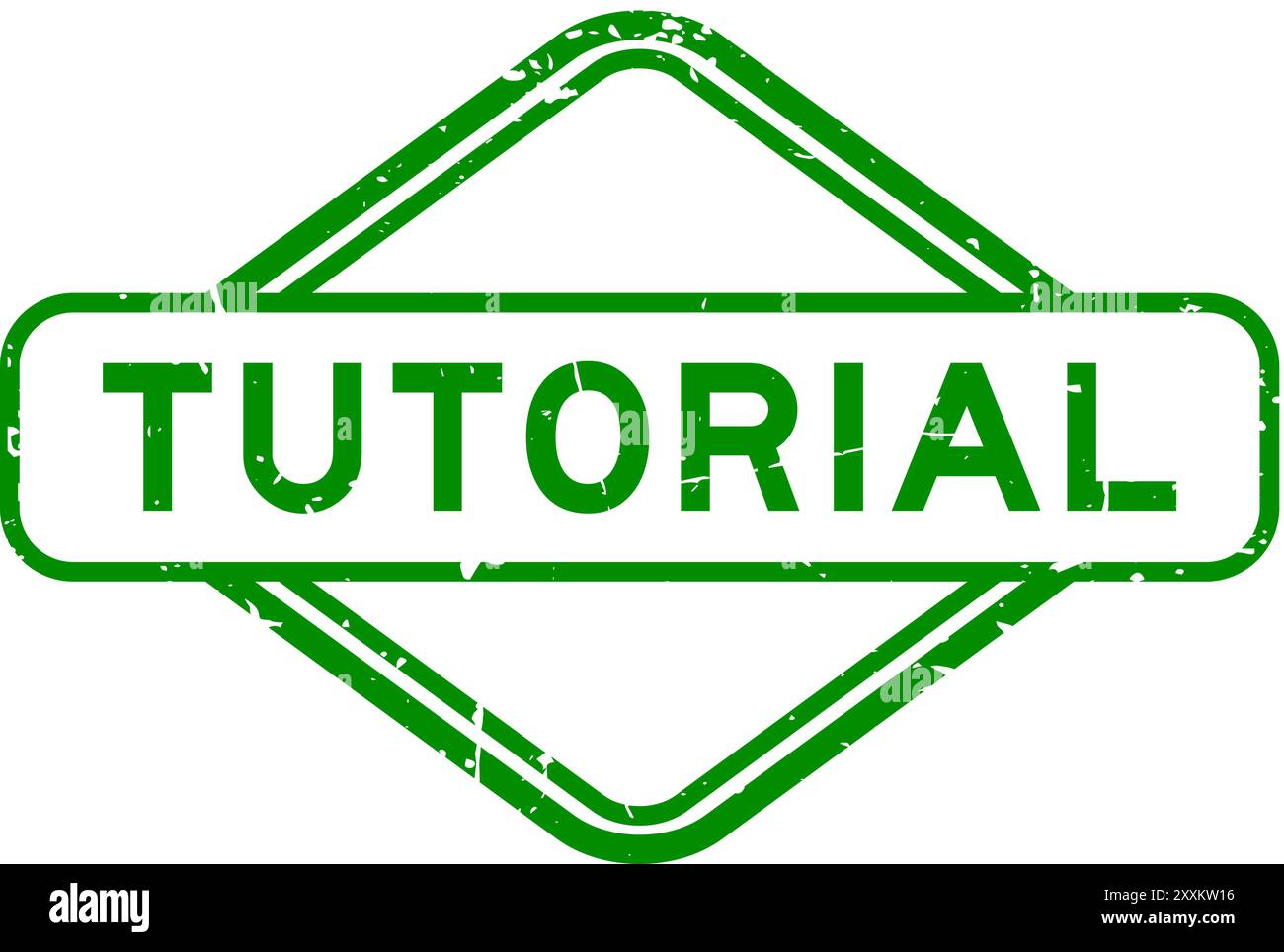 Grunge green tutorial word rubber seal stamp on white background Stock Vector Image & Art - Alamy