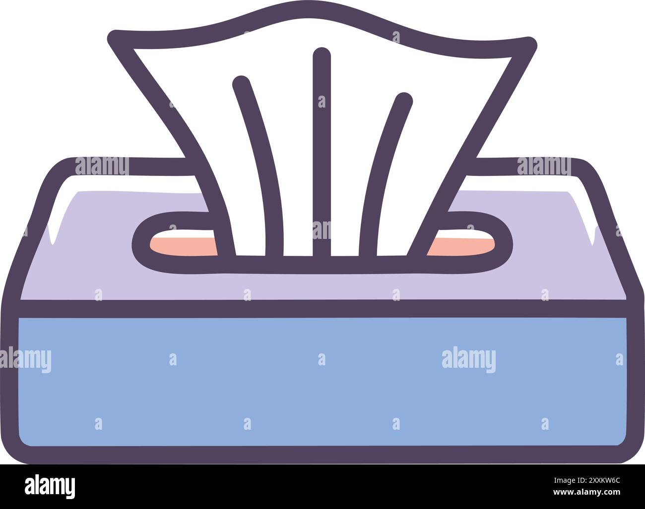 Tissue box icon. A simple, colorful illustration of a tissue box ...