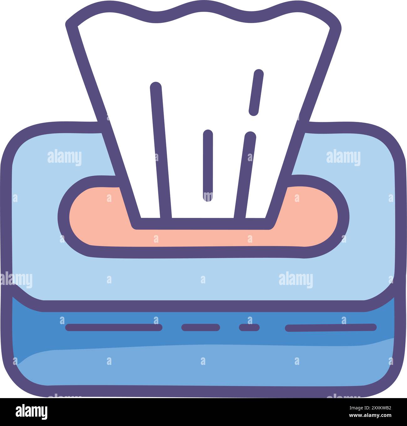 Tissue dispenser icon. Colorful illustration of a rectangular tissue ...