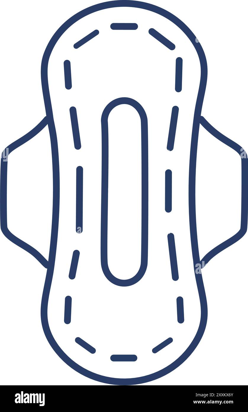 Sanitary pad outline icon. Simple line drawing of a feminine hygiene ...
