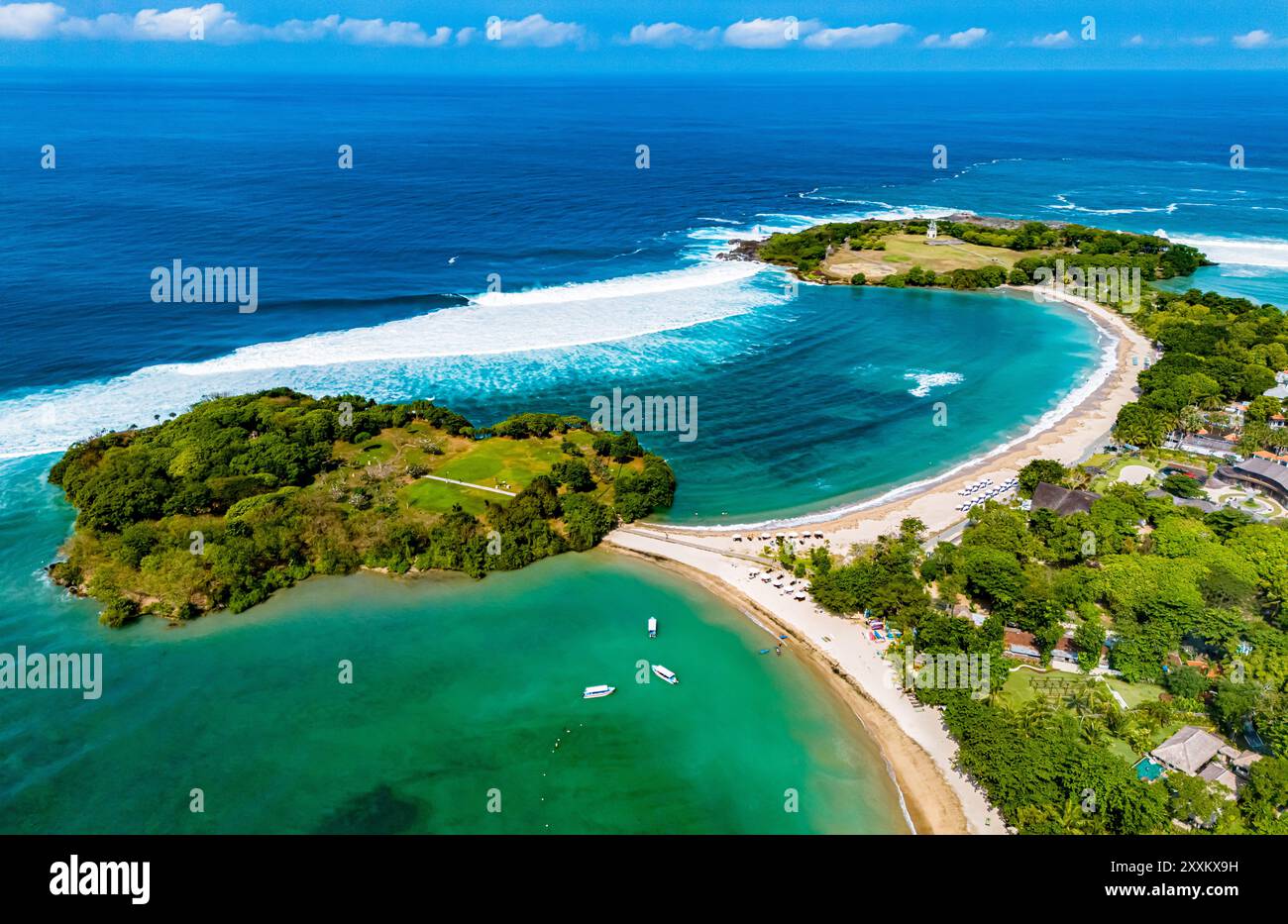 View of Nusa Dua resort area in the vicinity of Denpasar in southern ...