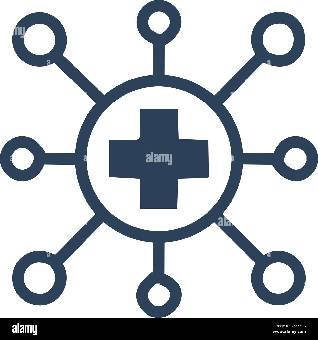 Medical network icon. Simple icon of a medical network, depicting ...