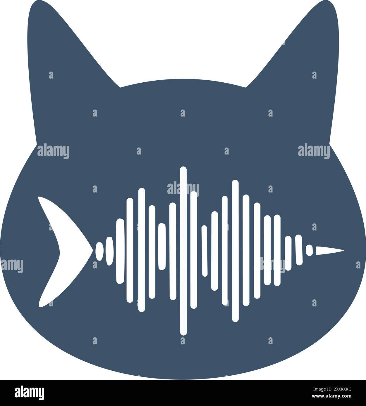 Cat sound wave fish logo design. Modern and minimalist logo design ...