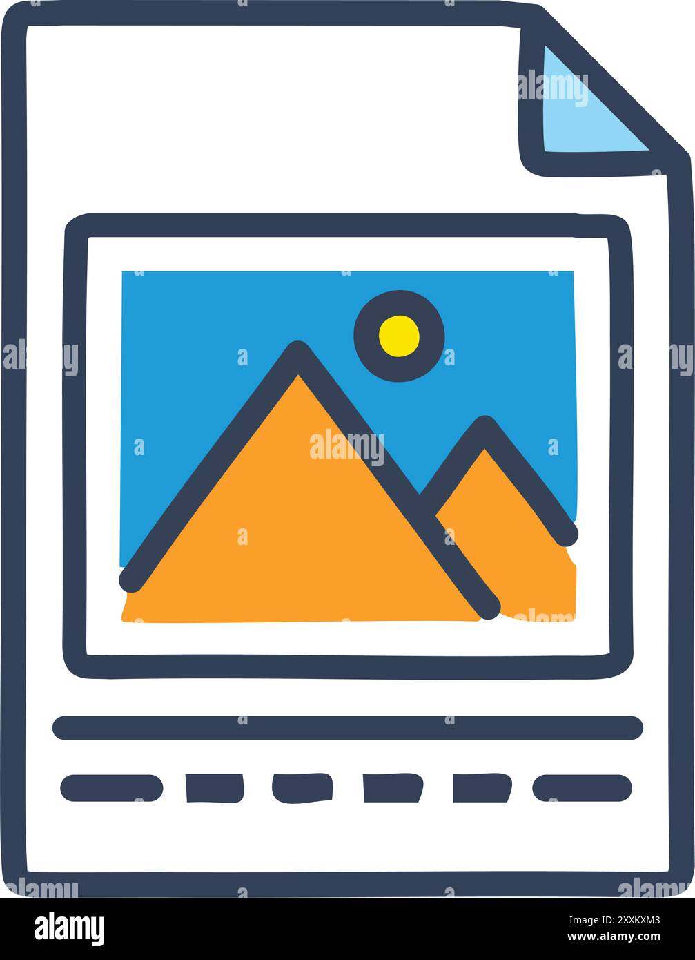 Simple image file icon. Colorful line art icon of a simple picture file ...