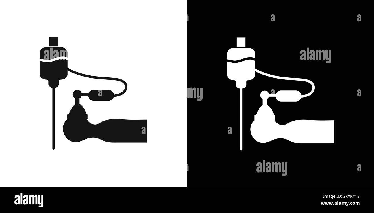 Anesthesia icon Vector symbol or sign set collection in black and white ...