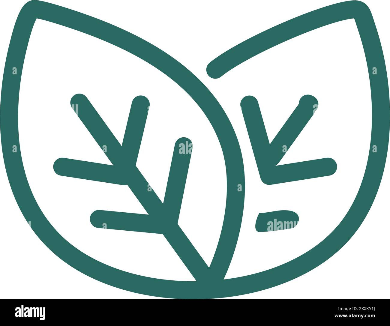 Simple green leaf outline logo. Minimalist green leaves outline logo ...