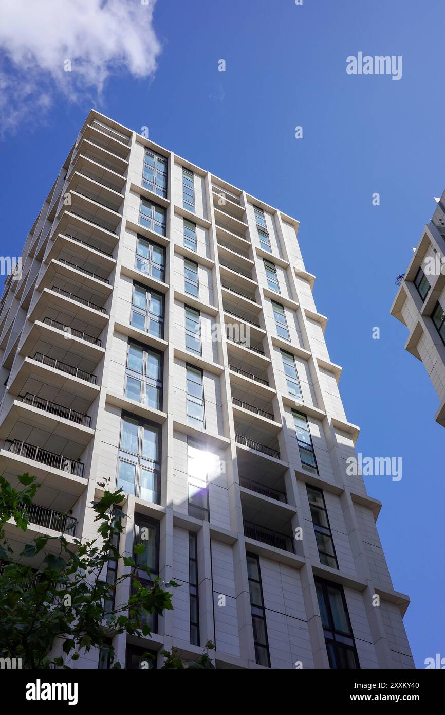 Manchester, Greater Manchester, UK. August, 24, 2024: Modern white high ...