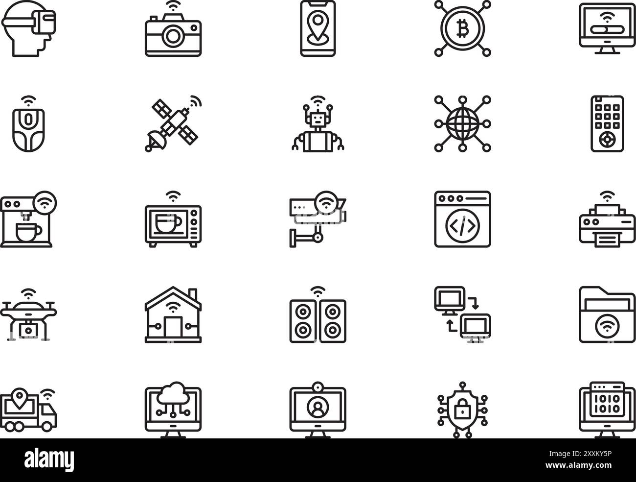 Internet technology icons collection is a vector illustration with ...