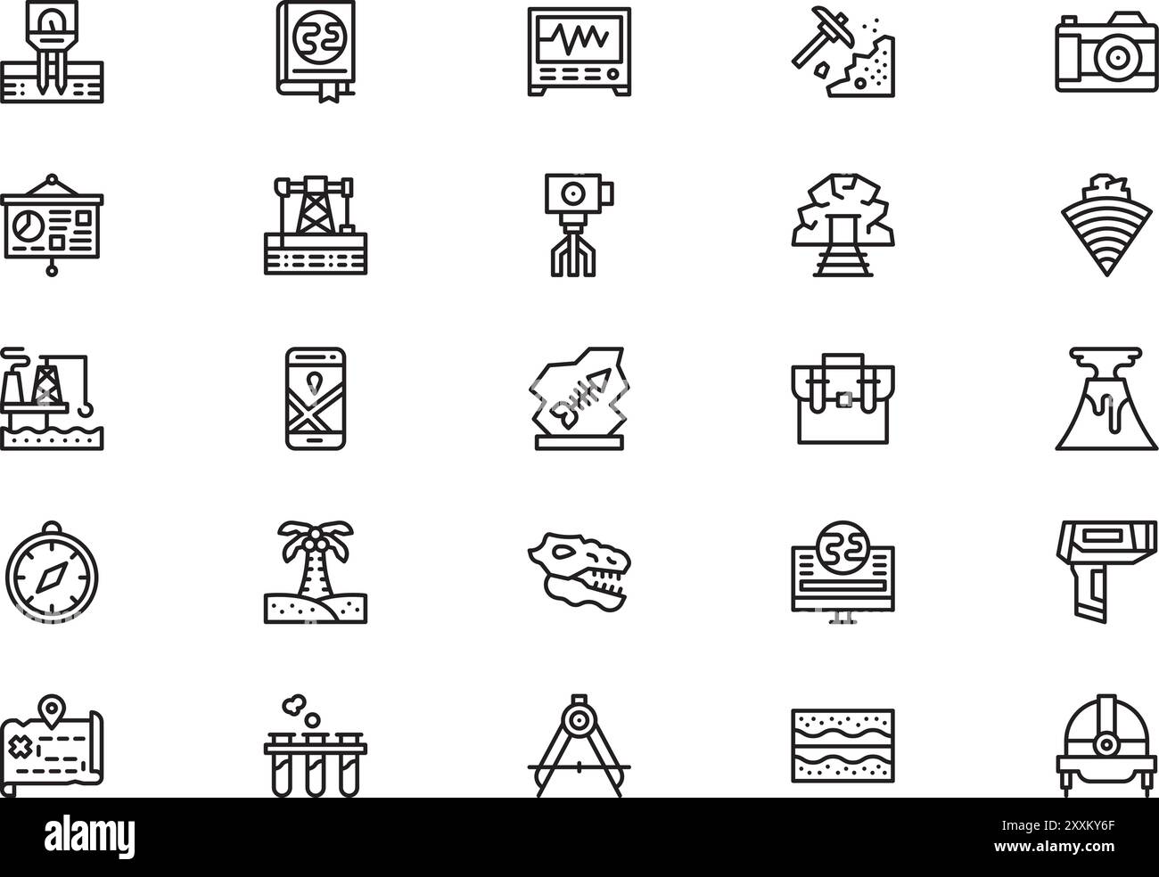 Geology icons collection is a vector illustration with editable stroke ...