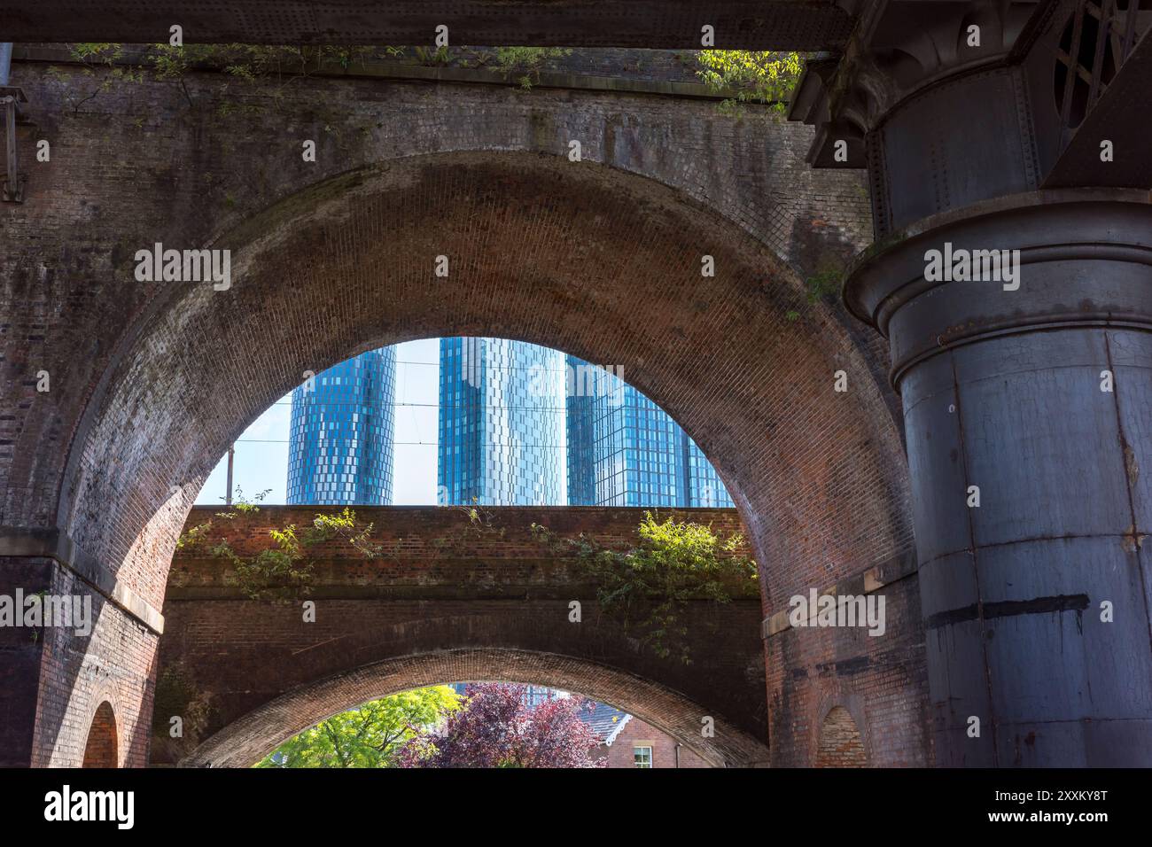 Manchester, Greater Manchester, UK. August, 24, 2024: A view of modern ...