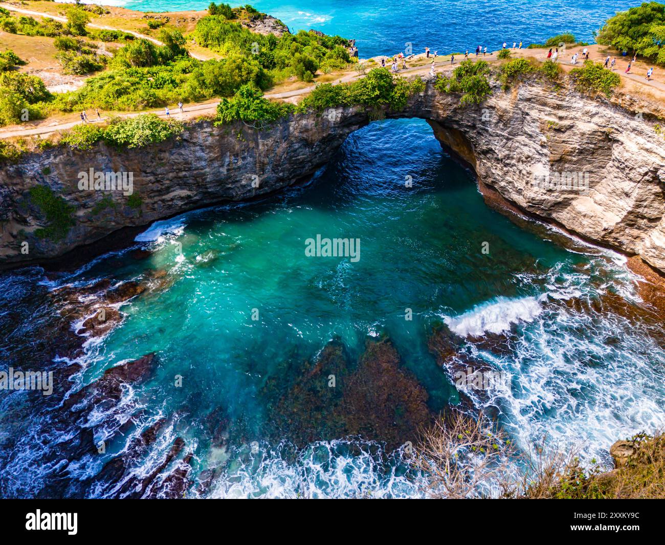 Airview of Broken Beach on Nusa Penida Island, Indonesia Stock Photo ...