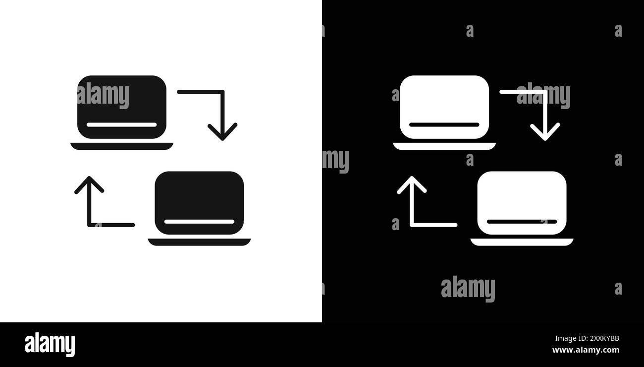 Data transferring icon Vector symbol or sign set collection in black ...