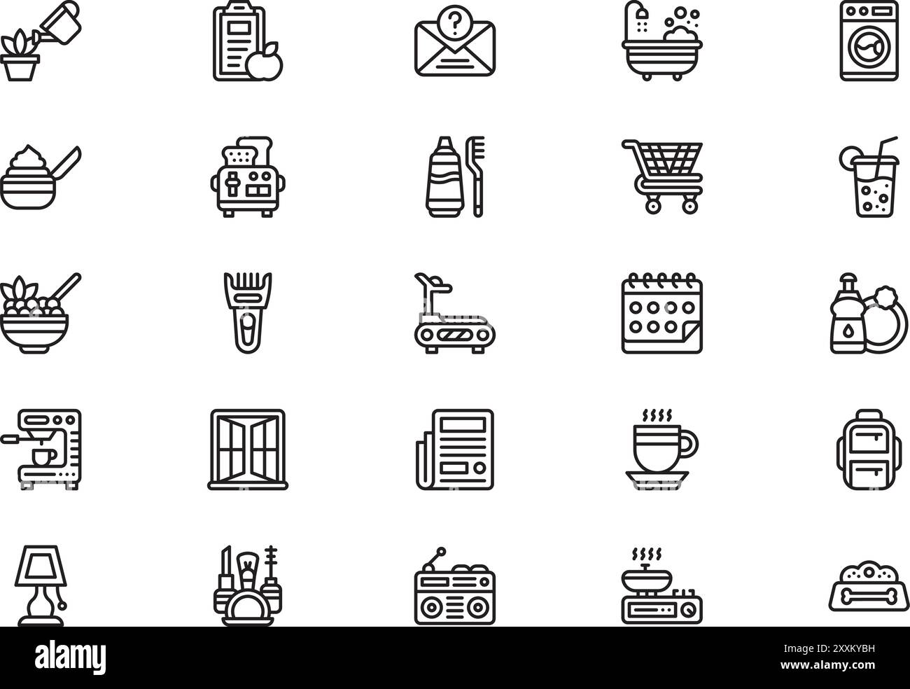 Morning routine icons collection is a vector illustration with editable ...
