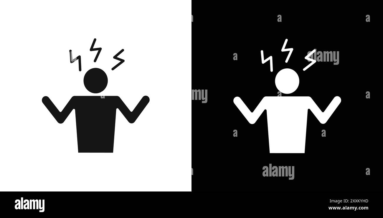 Angry person icon Vector symbol or sign set collection in black and ...