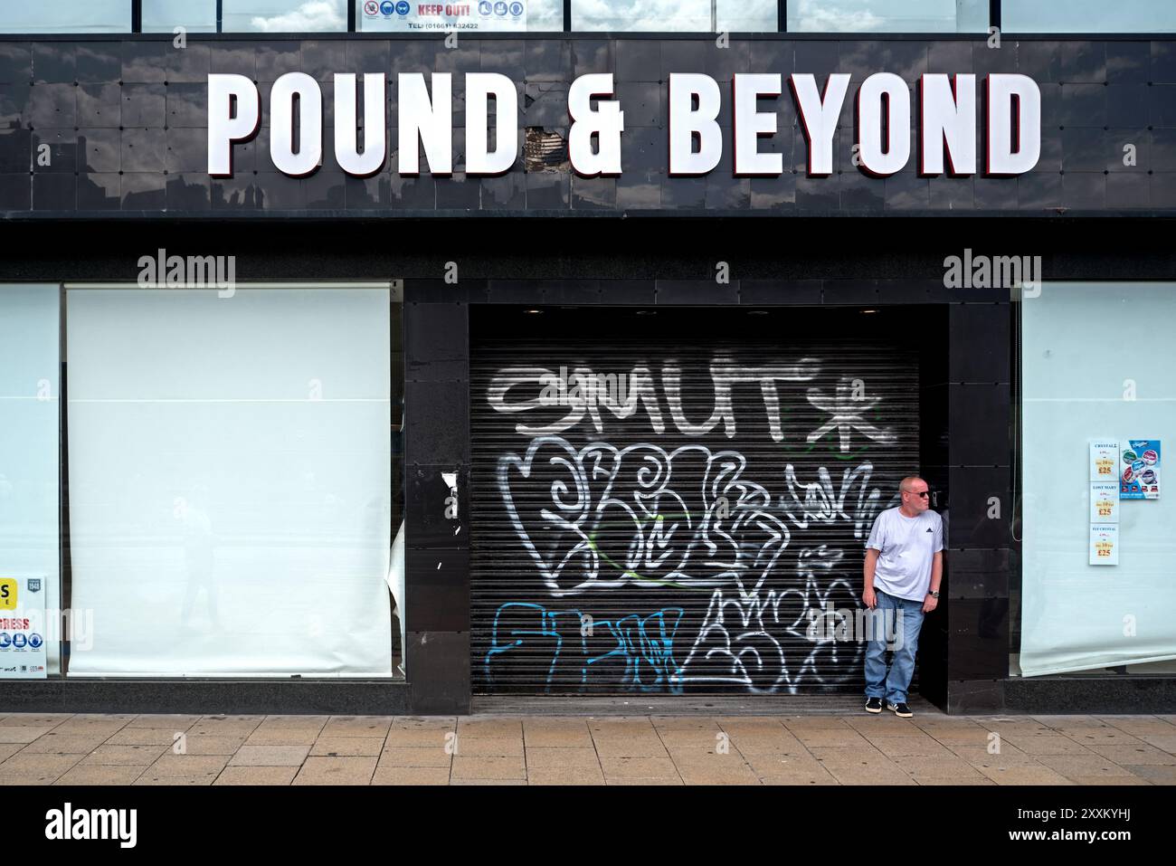 Pound & Beyond, a closed and rundown shopfront on Princes Street ...