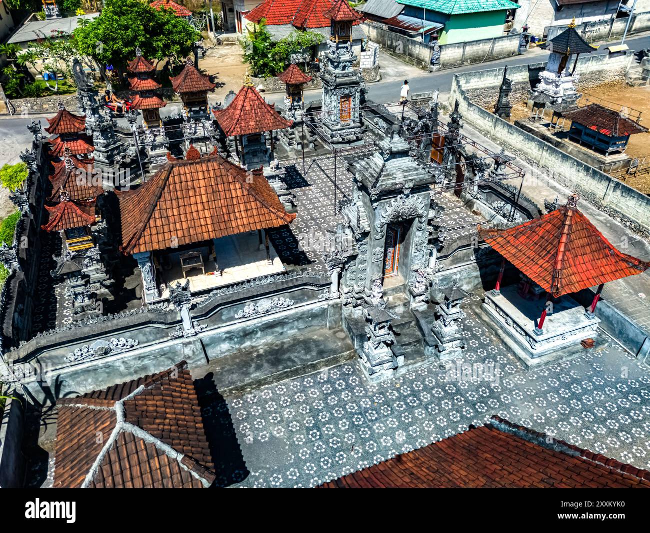 Aerial view of a small village in Tanglad, Nusa Penida, Klungkung ...