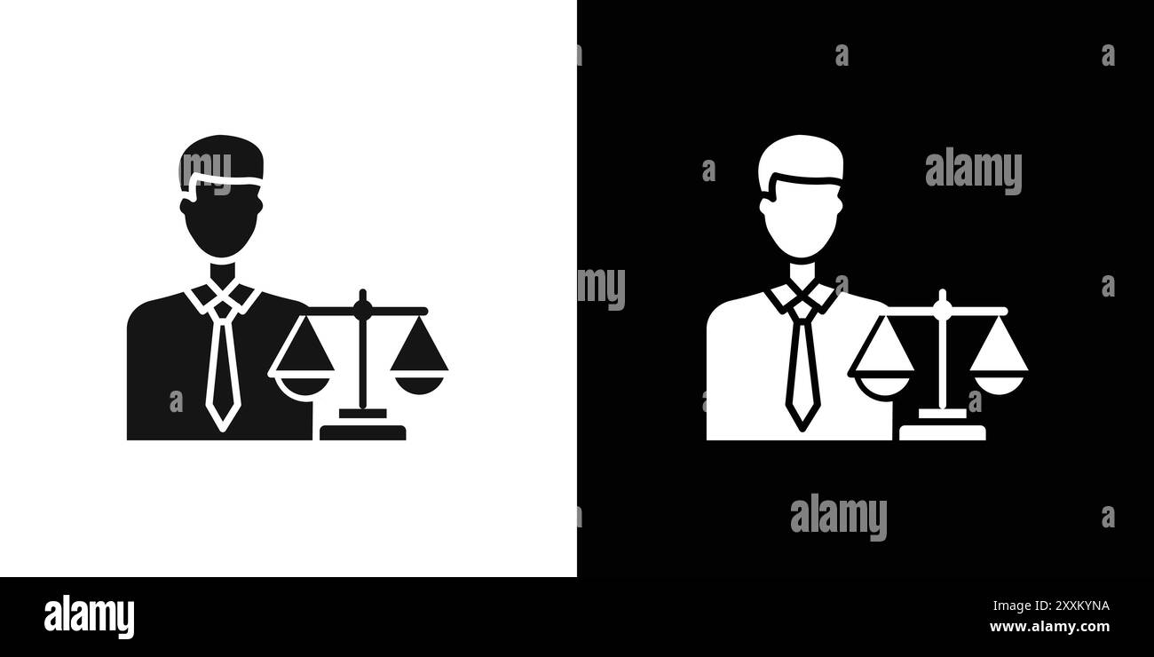 Attorney in law icon Vector symbol or sign set collection in black and ...