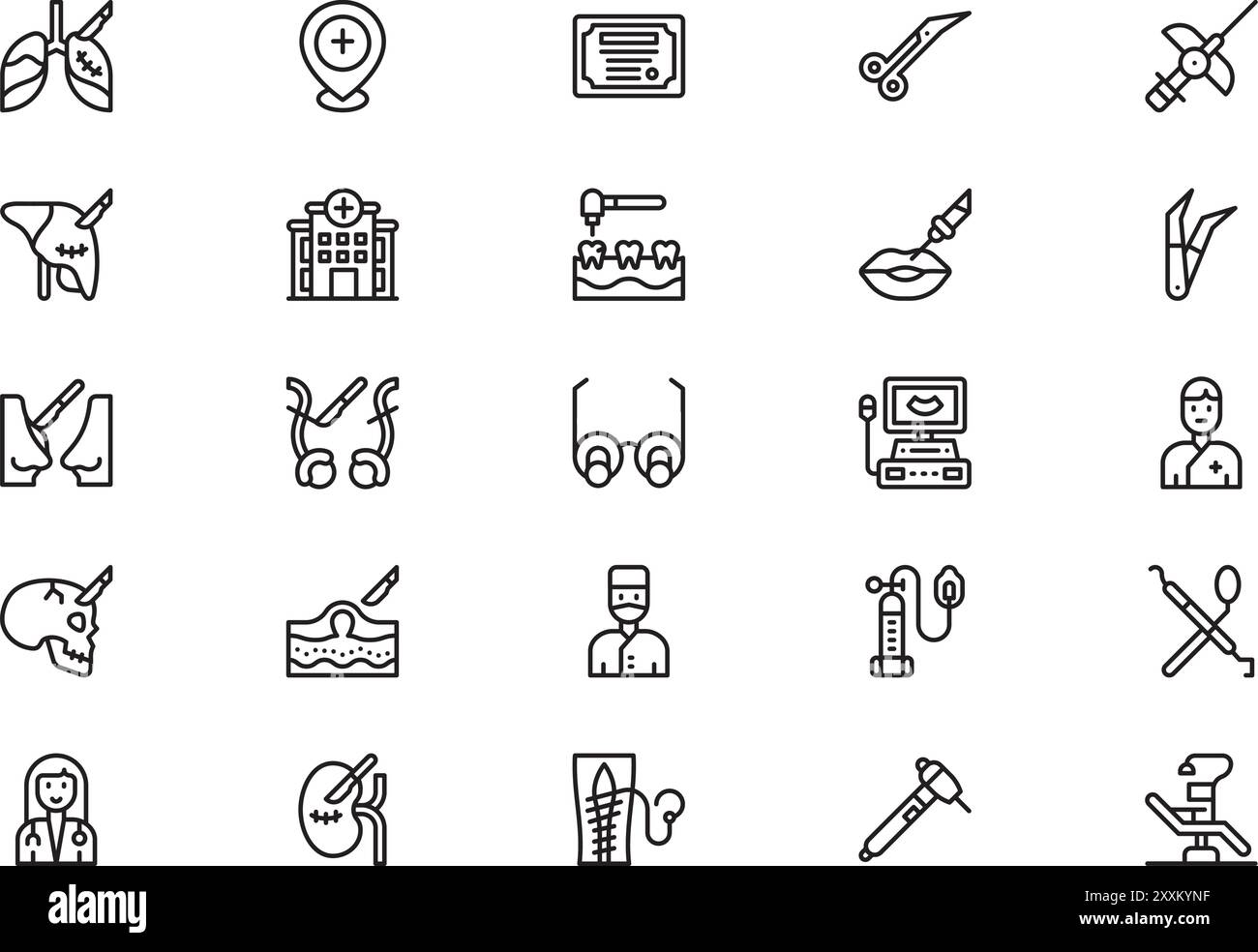 Surgery icons collection is a vector illustration with editable stroke ...