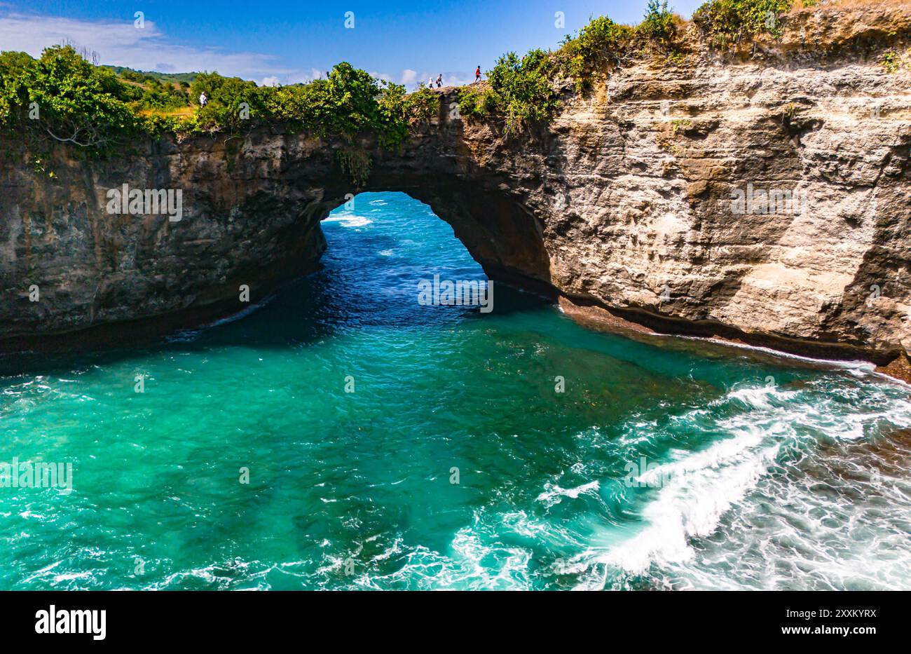 Airview of Broken Beach on Nusa Penida Island, Indonesia Stock Photo ...