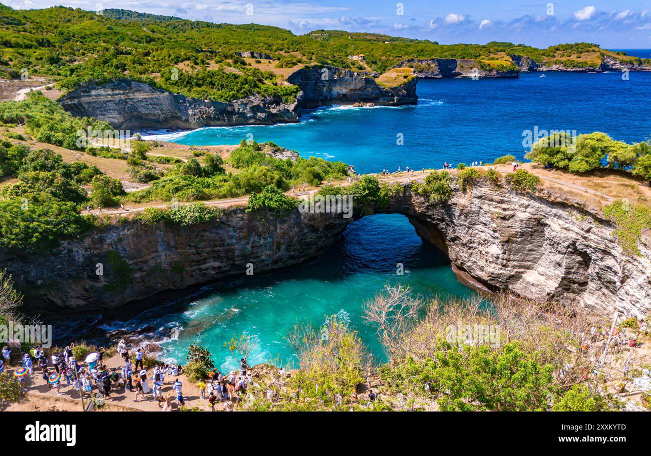 Airview of Broken Beach on Nusa Penida Island, Indonesia Stock Photo ...