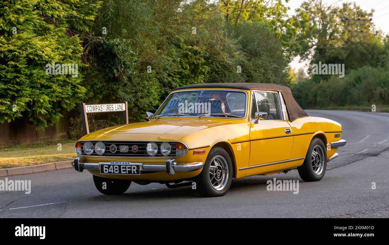 Whittlebury,Northants.,UK - Aug 25th 2024: 1972 yellow Triumph Stag car ...