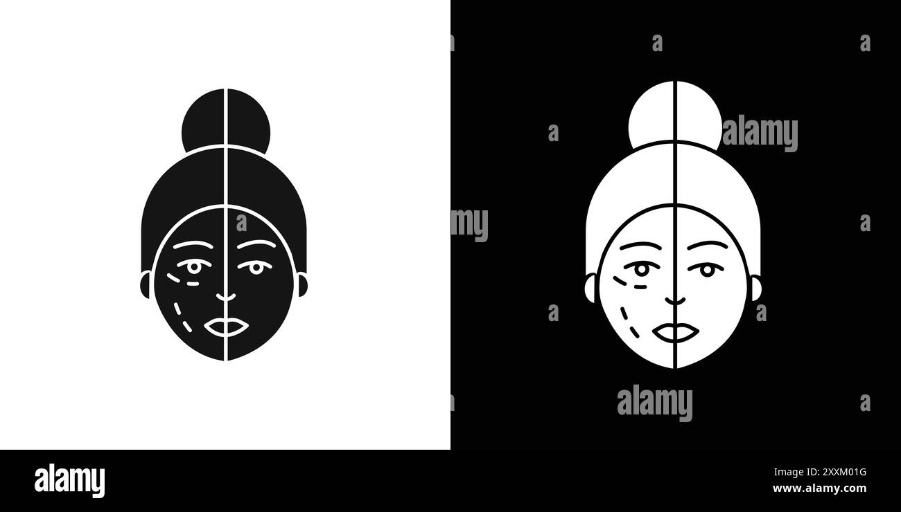 Before and after neurotoxin injection icon Vector symbol or sign set ...