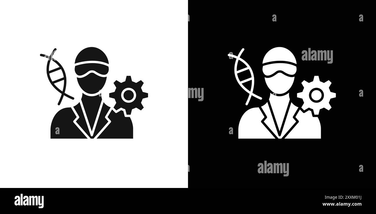 Biomedical engineer icon Vector symbol or sign set collection in black ...
