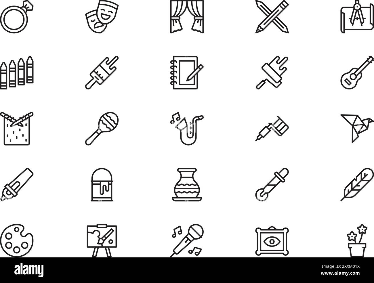 General arts icons collection is a vector illustration with editable ...