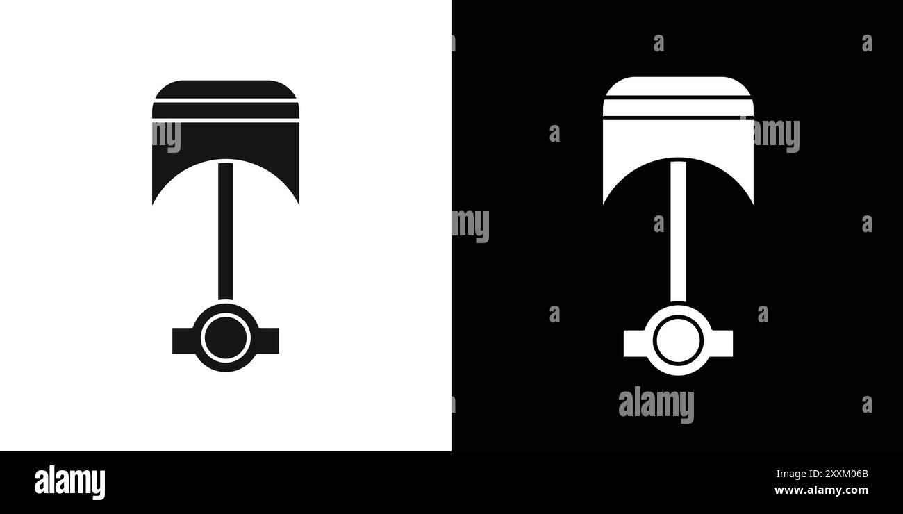 Car Motor Piston Icon Vector symbol or sign set collection in black and ...