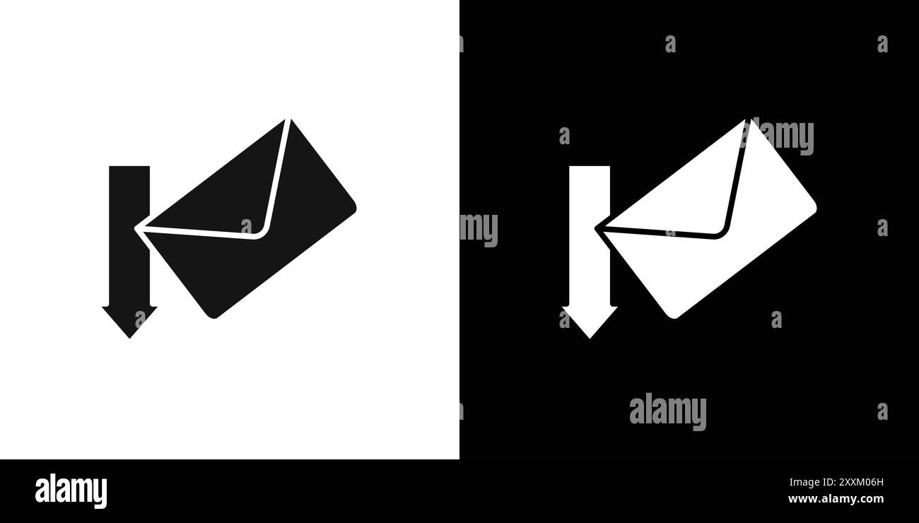 Envelope mail drop icon Vector symbol or sign set collection in black ...